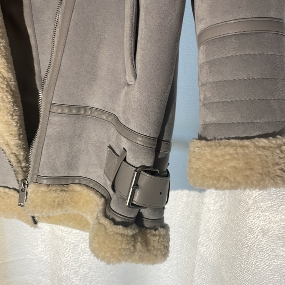 Zara Faux Shearling Faux Suede Coat - Gem